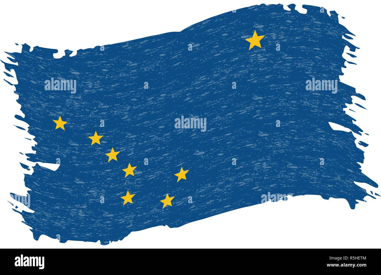 Flag of Alaska. Grunge Abstract Brush Stroke Isolated On A White ...