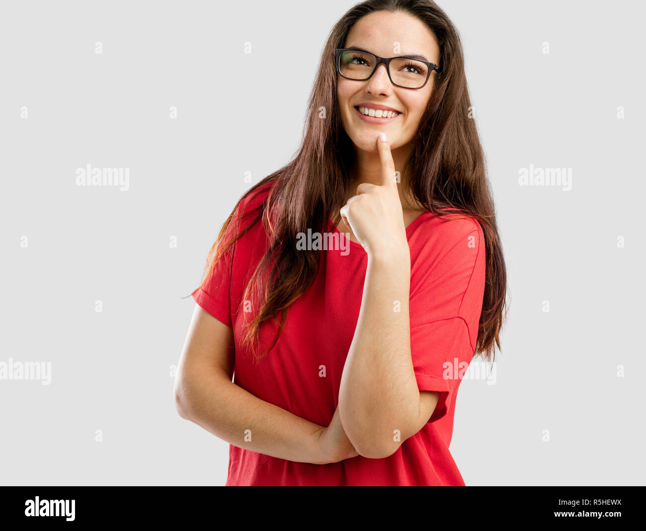 Lovely woman thinking Stock Photo - Alamy