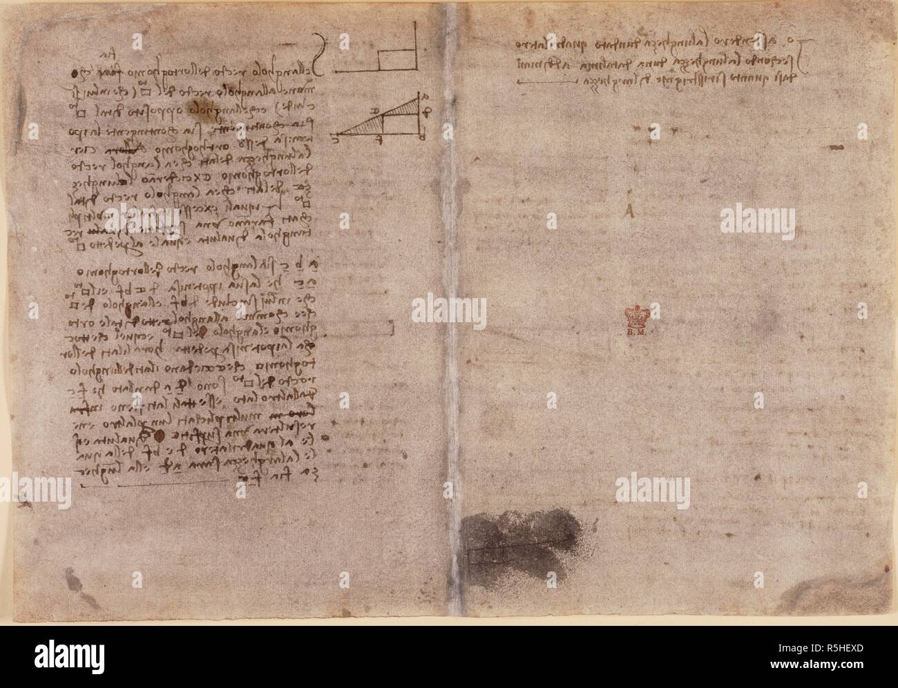 Leonardo da Vinci's notes. Notebook of Leonardo da Vinci. early 16th ...