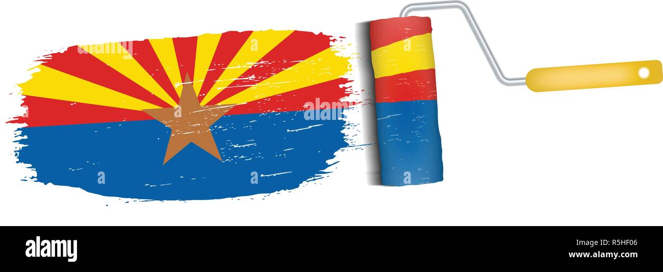 Brush Stroke With Arizona National Flag Isolated On A White Background ...