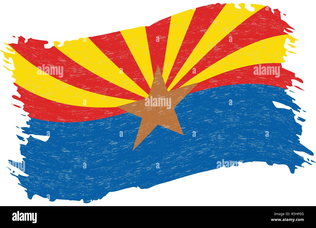 Flag of Arizona. Grunge Abstract Brush Stroke Isolated On A White ...