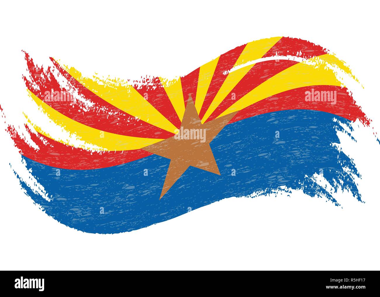 National Flag Of Arizona, Designed Using Brush Strokes Isolated On A ...