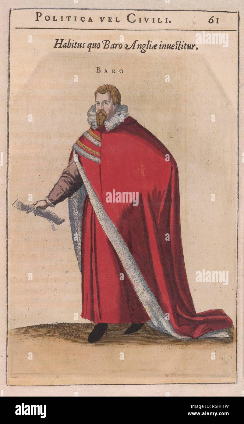 Baro. A man wearing a red ermine trimmed garment. Nobilitas politica et ...