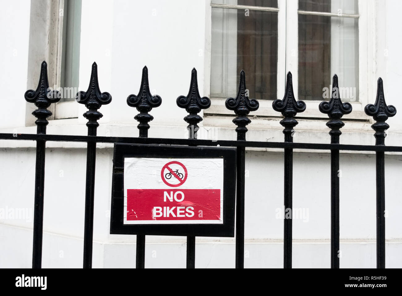No bikes sign London city Stock Photo - Alamy