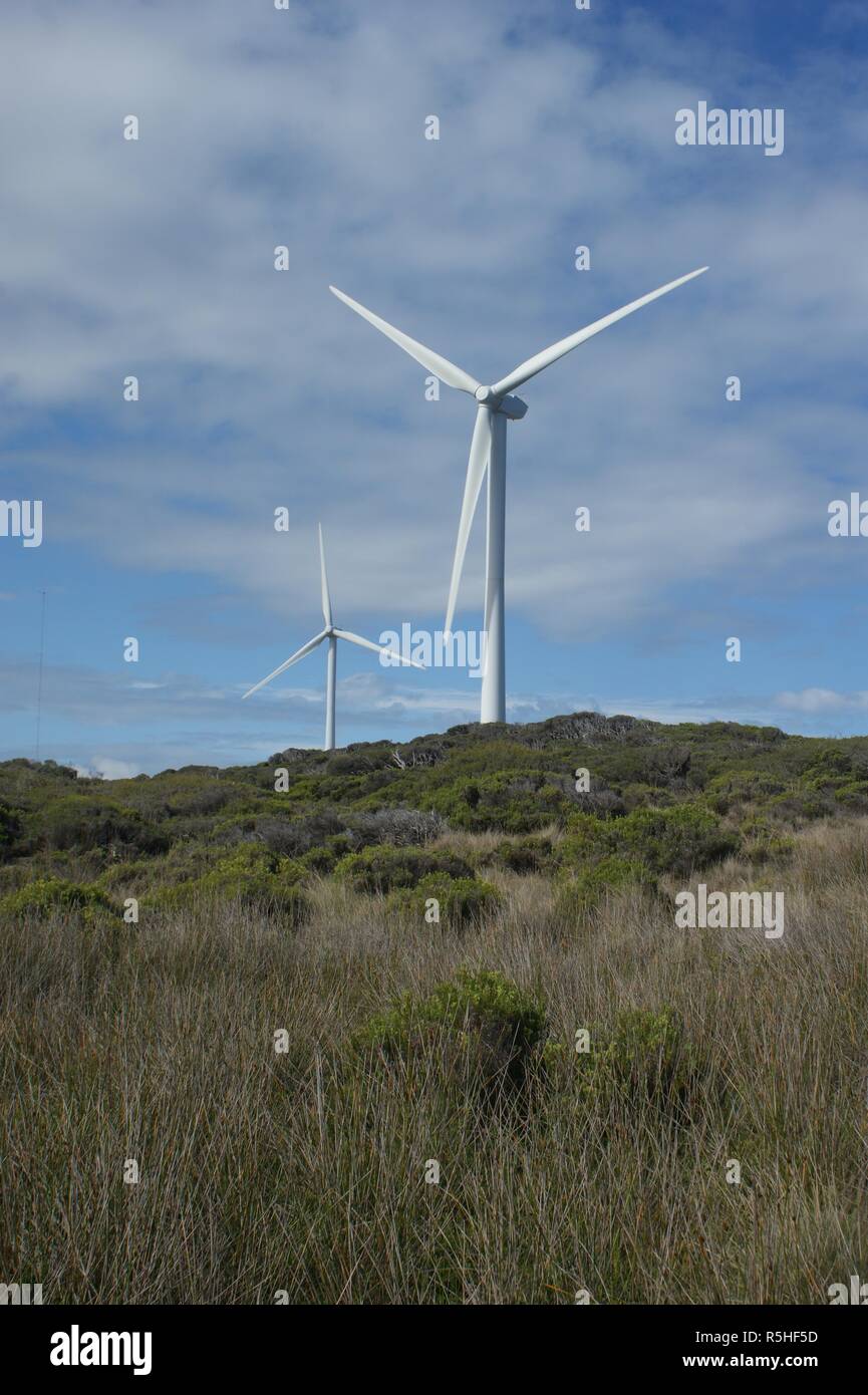 Two wind towers at Cape Bridgewater, Australia Stock Photo - Alamy