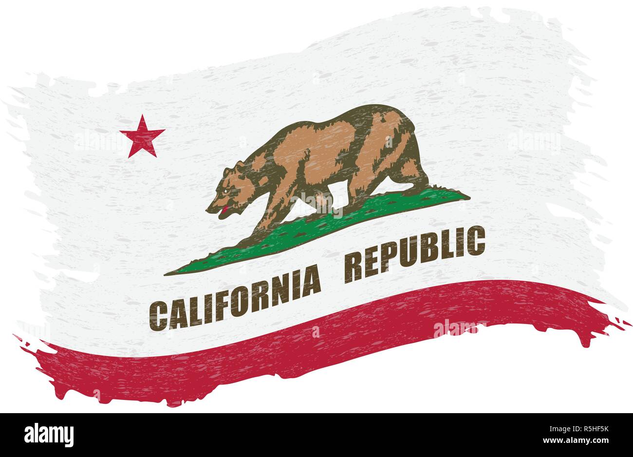 Flag of California. Grunge Abstract Brush Stroke Isolated On A White ...
