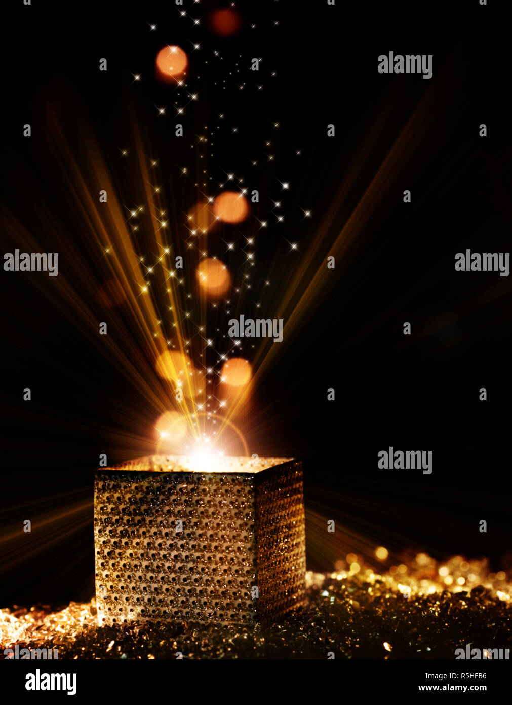 Fantastic surprise gift with magical effect Stock Photo - Alamy