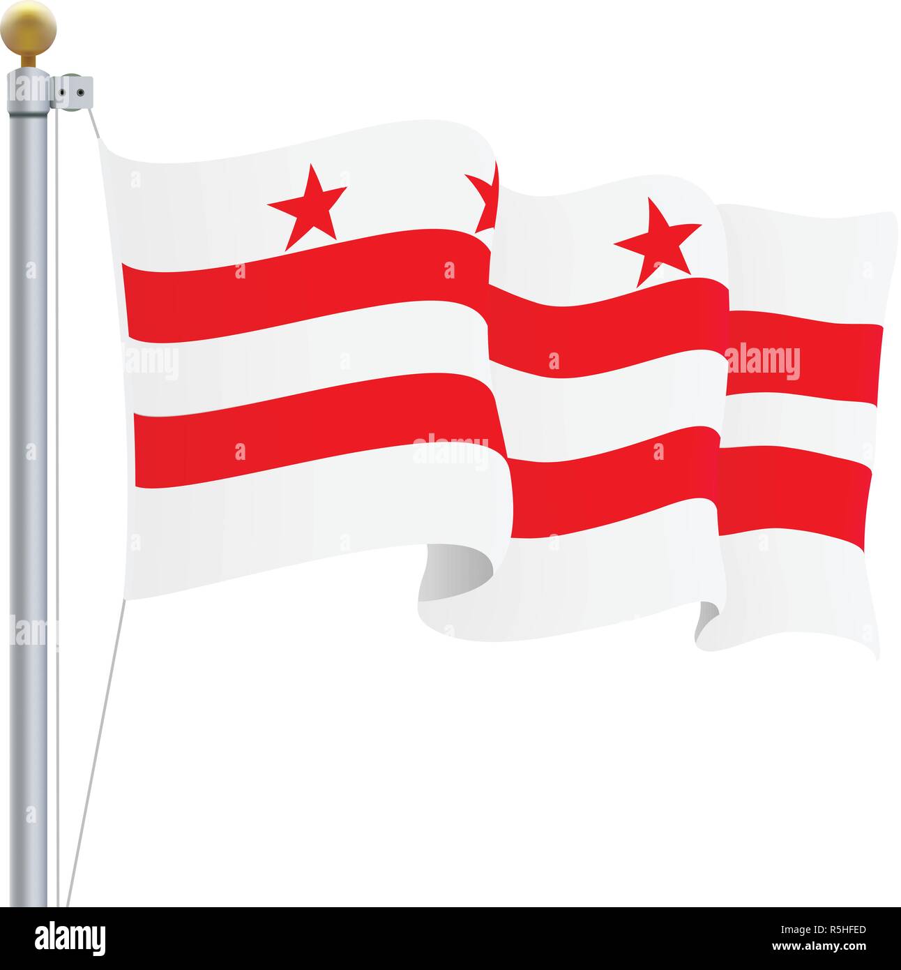 Waving Columbia Flag Isolated On A White Background. Vector ...