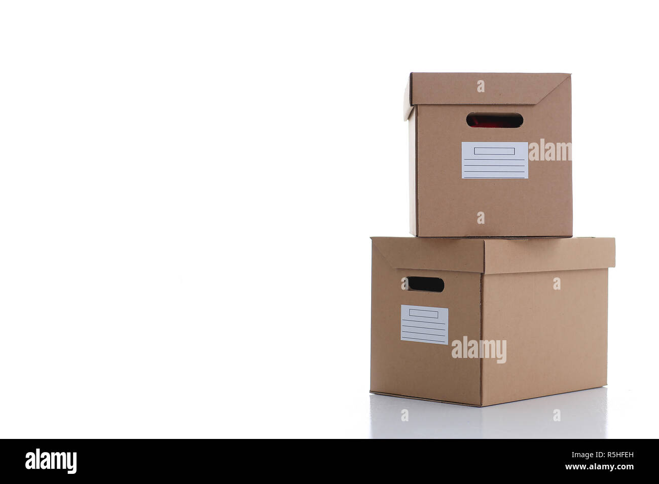A lot of carton box of kraft color Stock Photo - Alamy