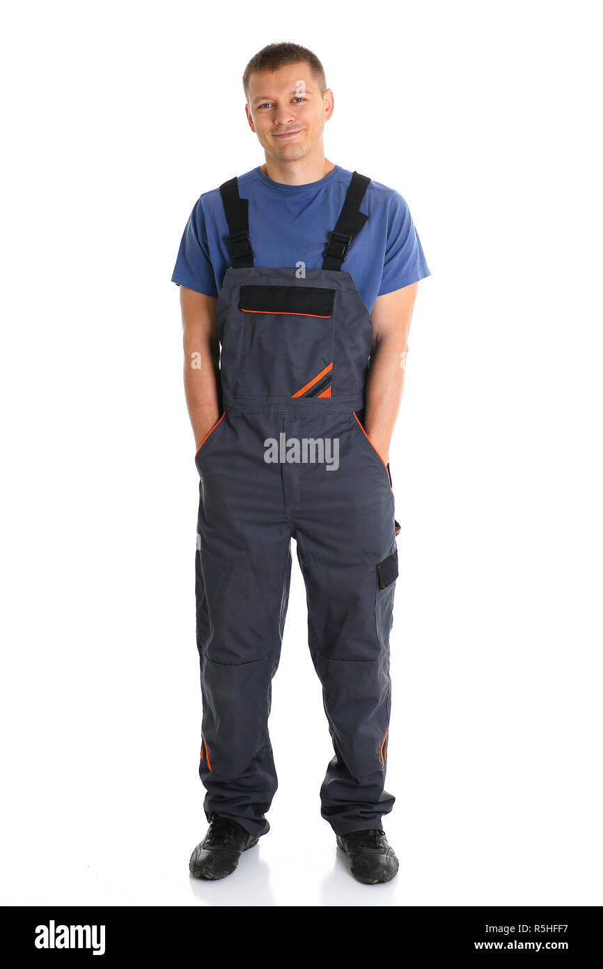 Male handyman in uniform Cut Out Stock Images & Pictures - Alamy