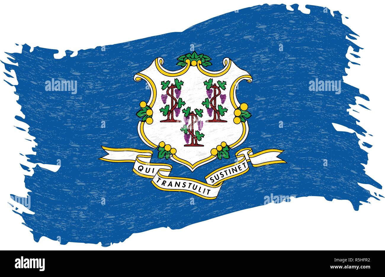 Flag of Connecticut. Grunge Abstract Brush Stroke Isolated On A White ...
