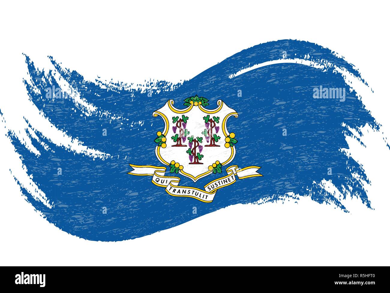 National Flag Of Connecticut, Designed Using Brush Strokes Isolated On ...