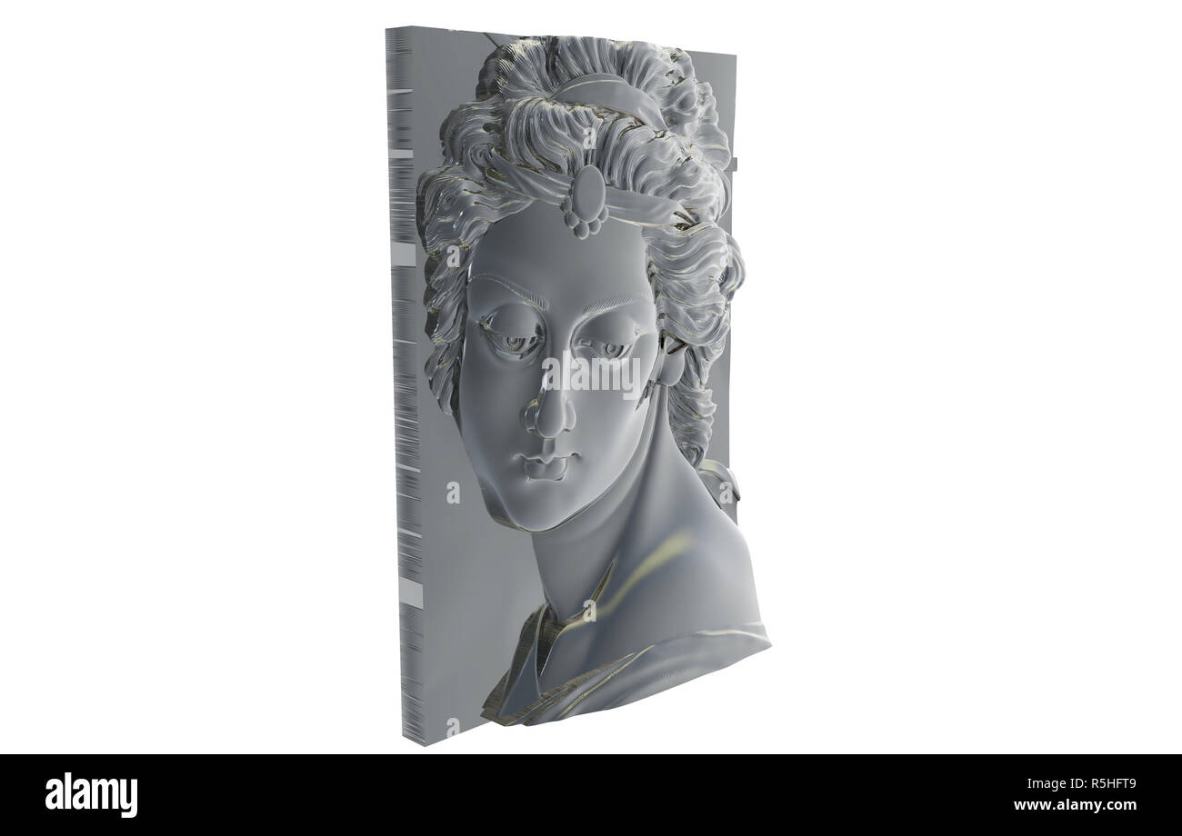 women portrait relief isolated Stock Photo - Alamy