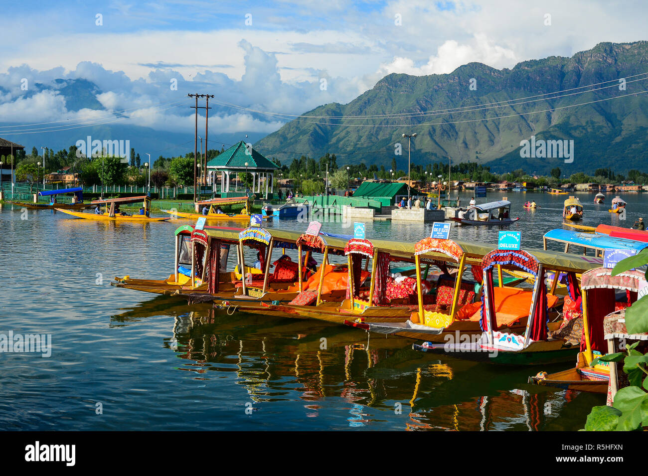 Srinagar, India - Jul 2, 2015. Landscape of Dal Lake in Srinagar, India ...