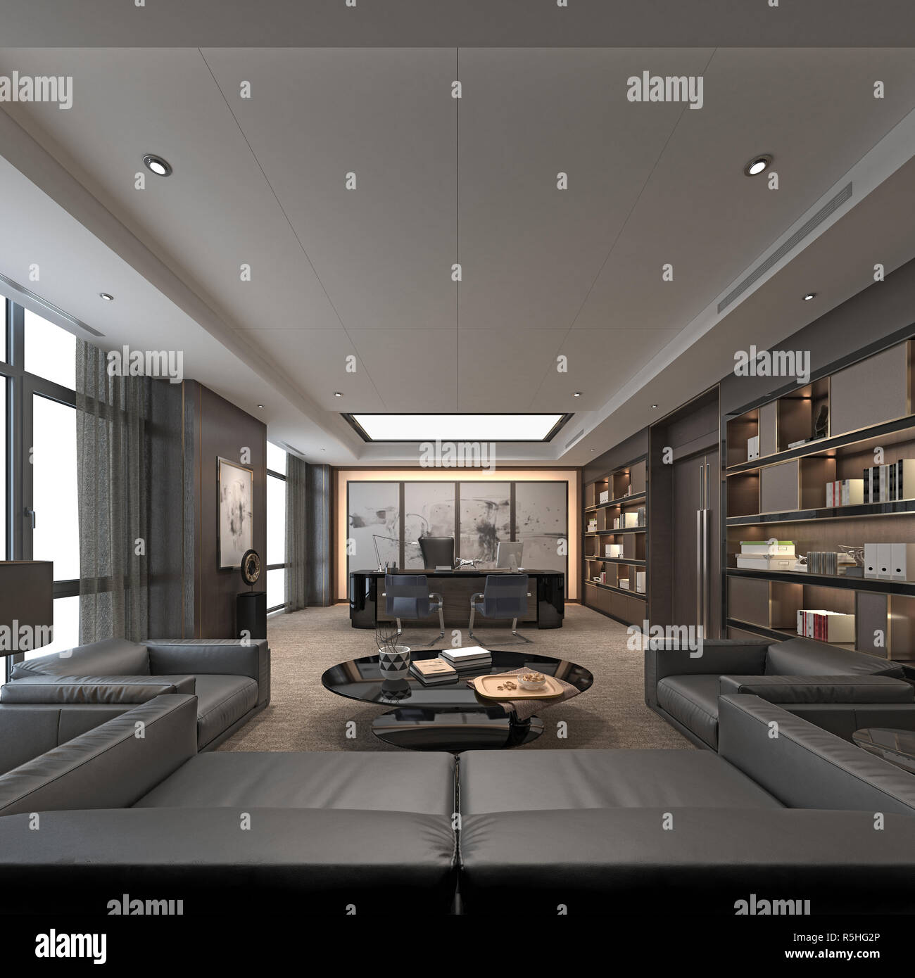 Modern Working Office Interior Stock Photo - Alamy