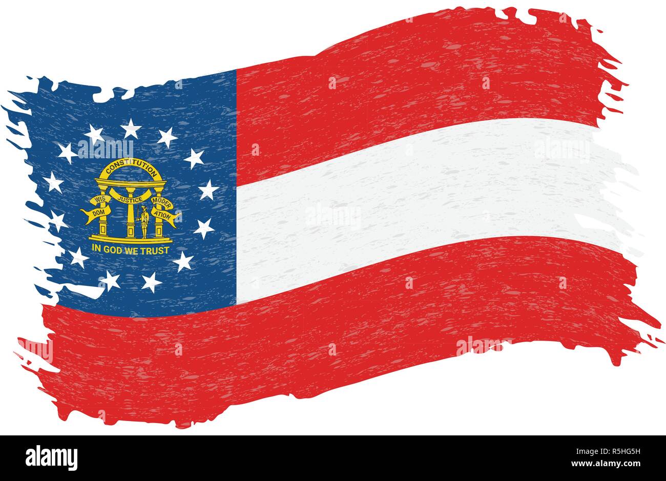 Flag of Georgia. Grunge Abstract Brush Stroke Isolated On A White ...