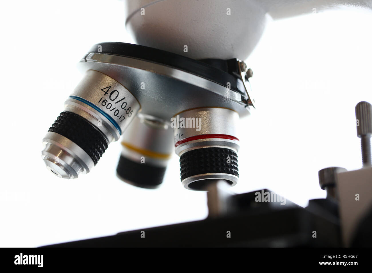 The head microscope on the background of Stock Photo - Alamy
