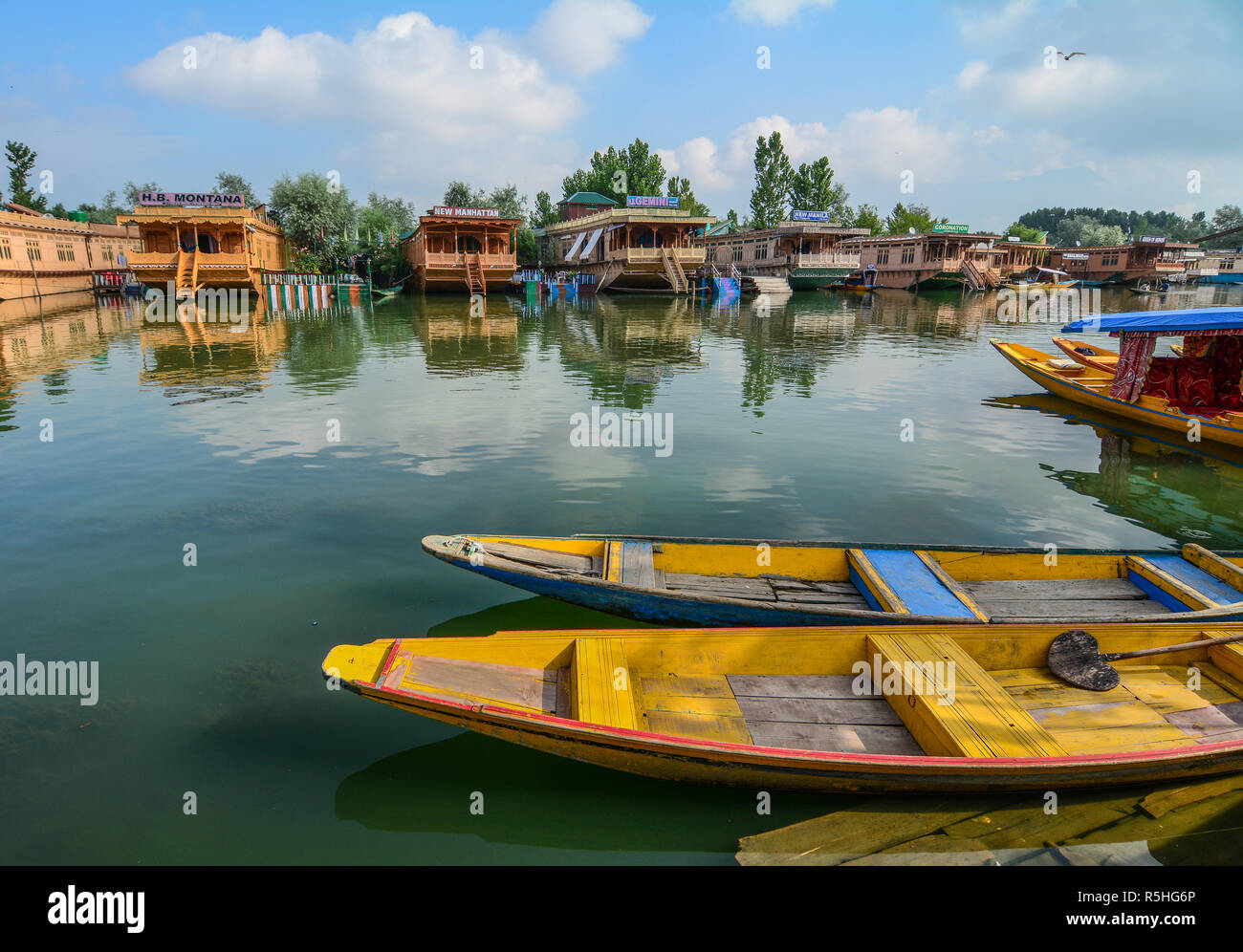 Srinagar, India - Jul 2, 2015. Landscape of Dal Lake in Srinagar, India ...