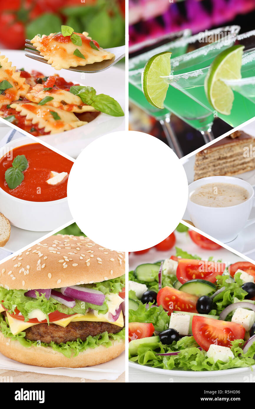 collection collage food and drink menu card menu restaurant portrait ...