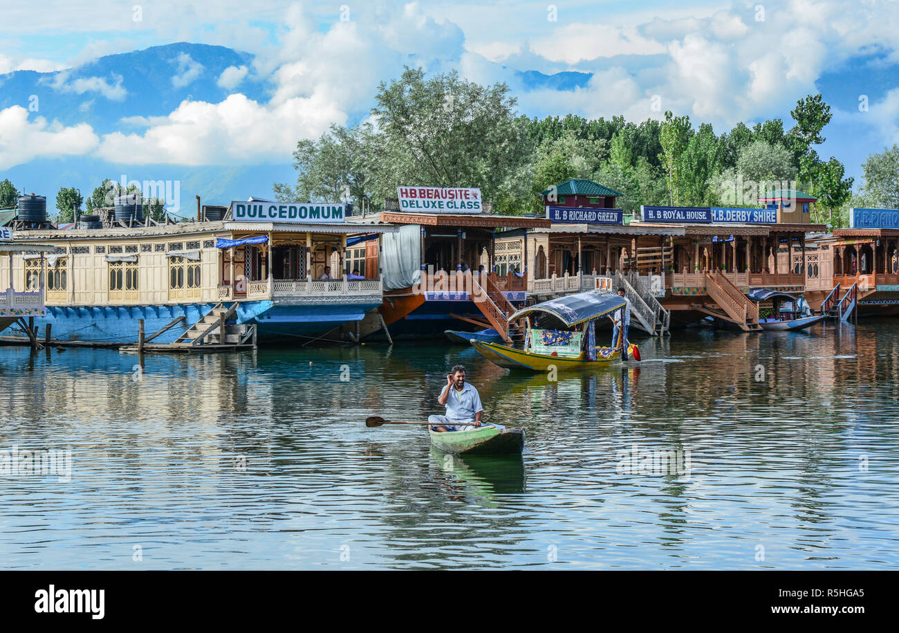 Srinagar, India - Jul 2, 2015. Landscape of Dal Lake in Srinagar, India ...