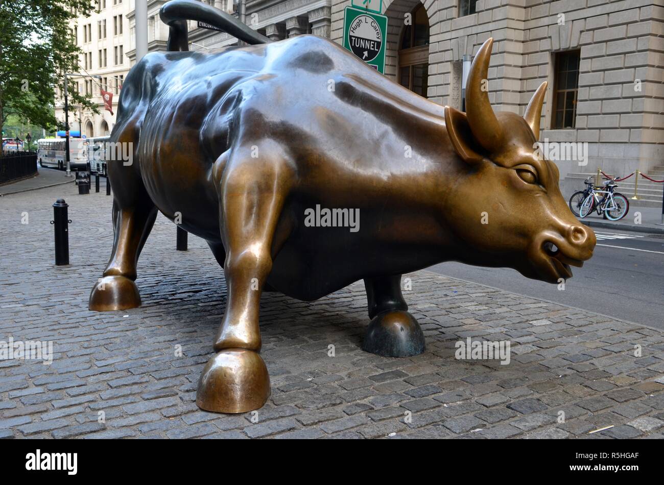 Bull in Lower Manhattan, New York, NY, USA Stock Photo - Alamy