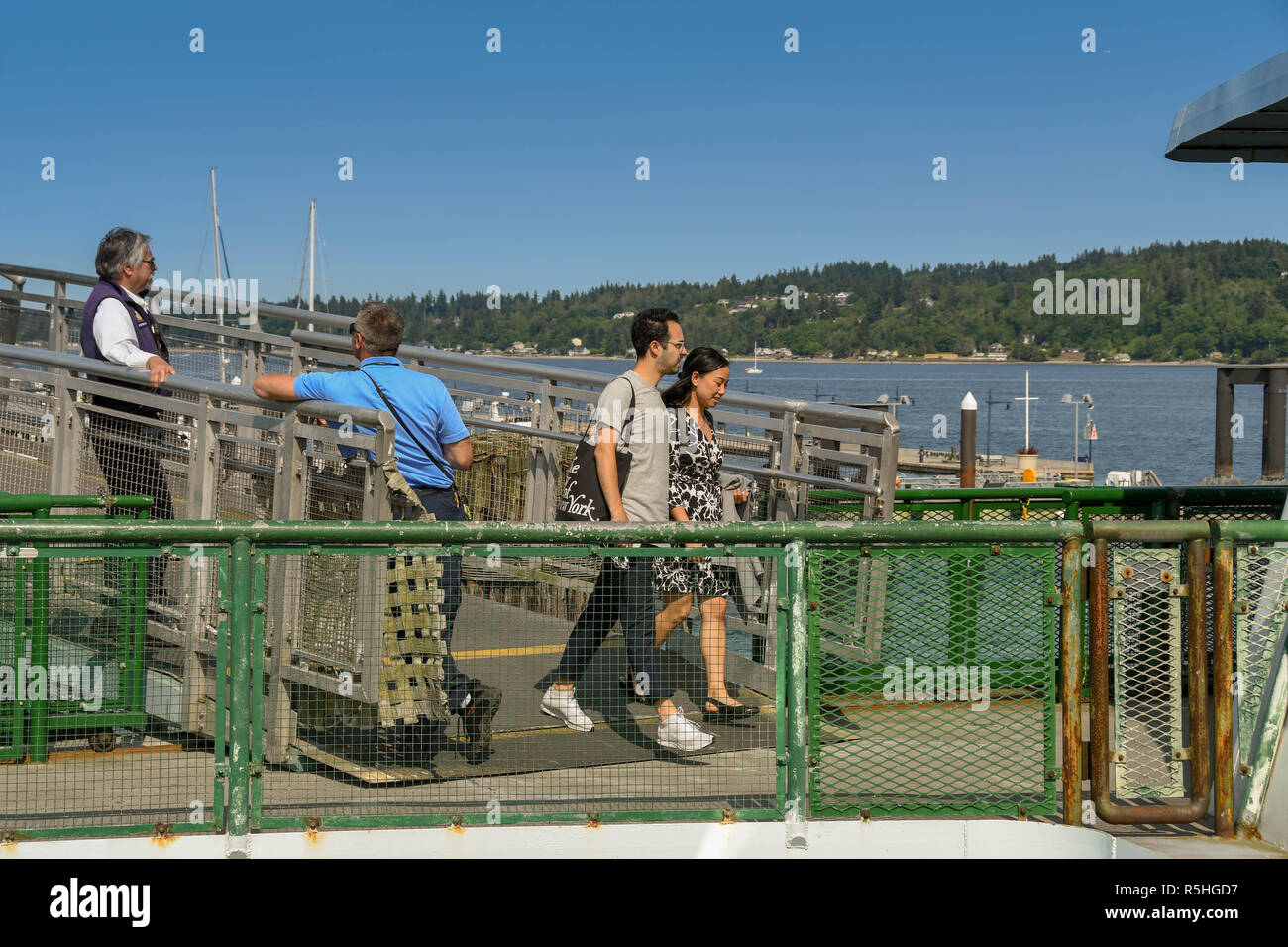 BREMERTON, WASHINGTON STATE, USA - JUNE 2018: Passengers boarding a ...