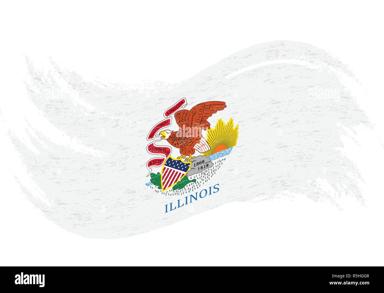 National Flag Of Illinois, Designed Using Brush Strokes Isolated On A ...