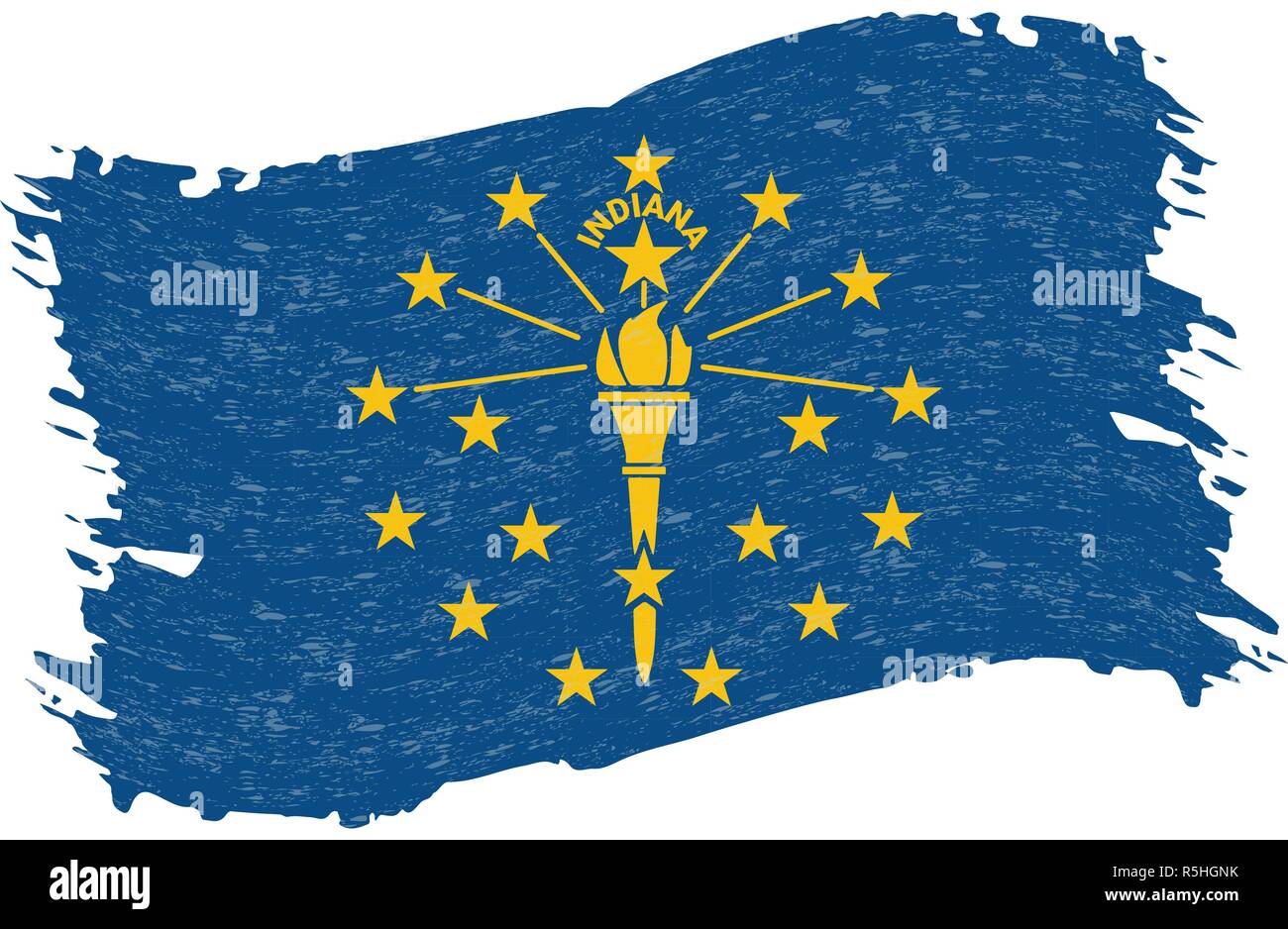 Flag of Indiana. Grunge Abstract Brush Stroke Isolated On A White ...