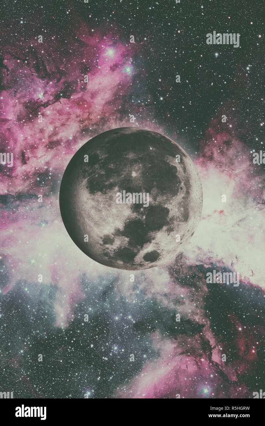 Earths Moon. Outer space background Stock Photo - Alamy