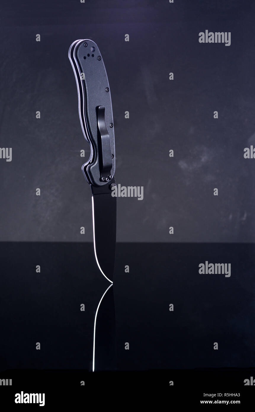 Sharp photo of a knife. High-quality photo of the knife. Art photo of a ...