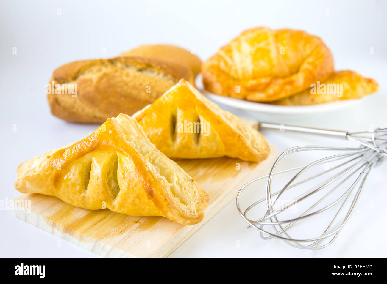Homemade breads or bun on white background , breakfast food Stock Photo ...