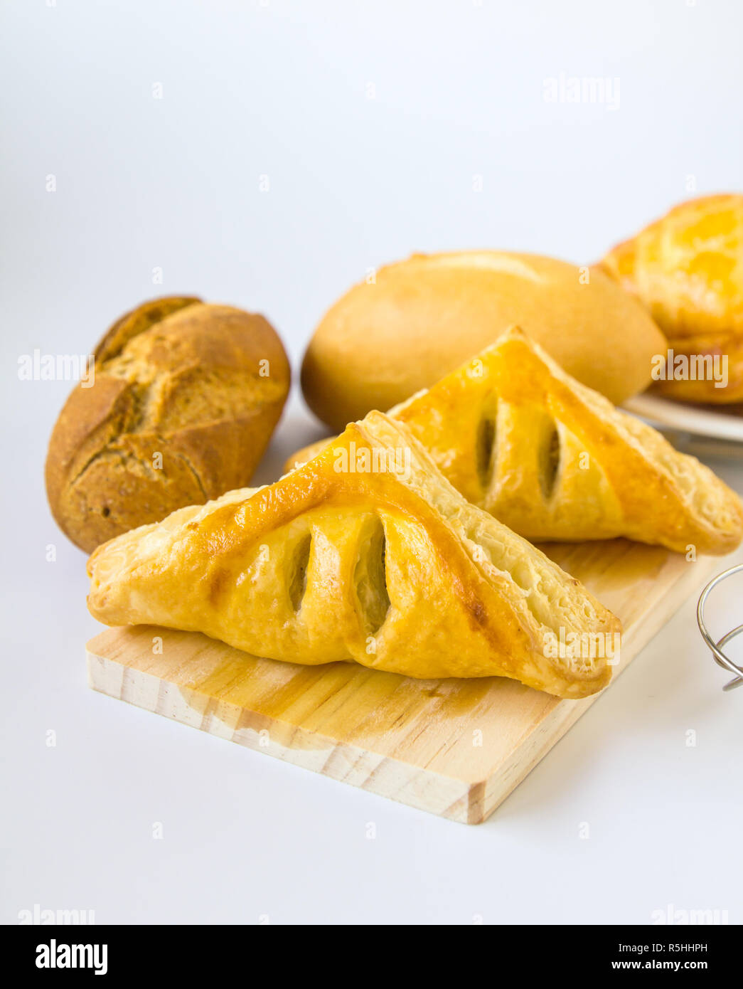 Homemade breads or bun on white background , breakfast food Stock Photo ...