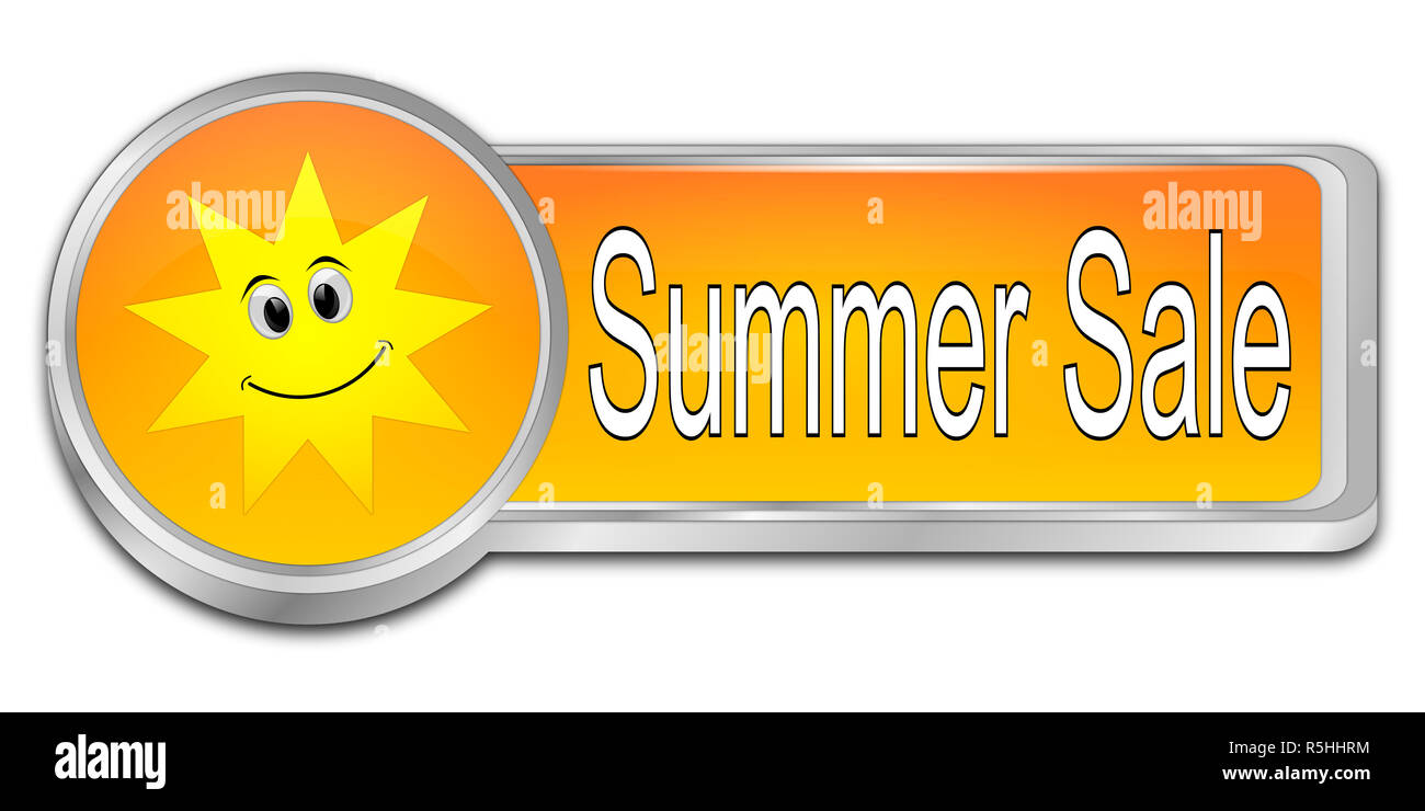 orange Summer Sale Button - 3D illustration Stock Photo - Alamy