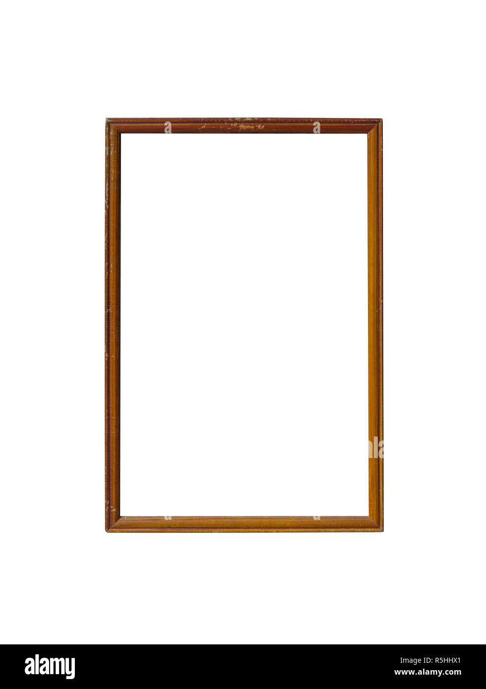 wood empty picture frame Isolated on white background Stock Photo - Alamy
