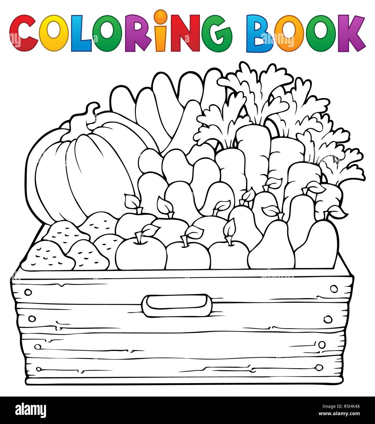 Fruits vegetables coloring book hi-res stock photography and images - Alamy