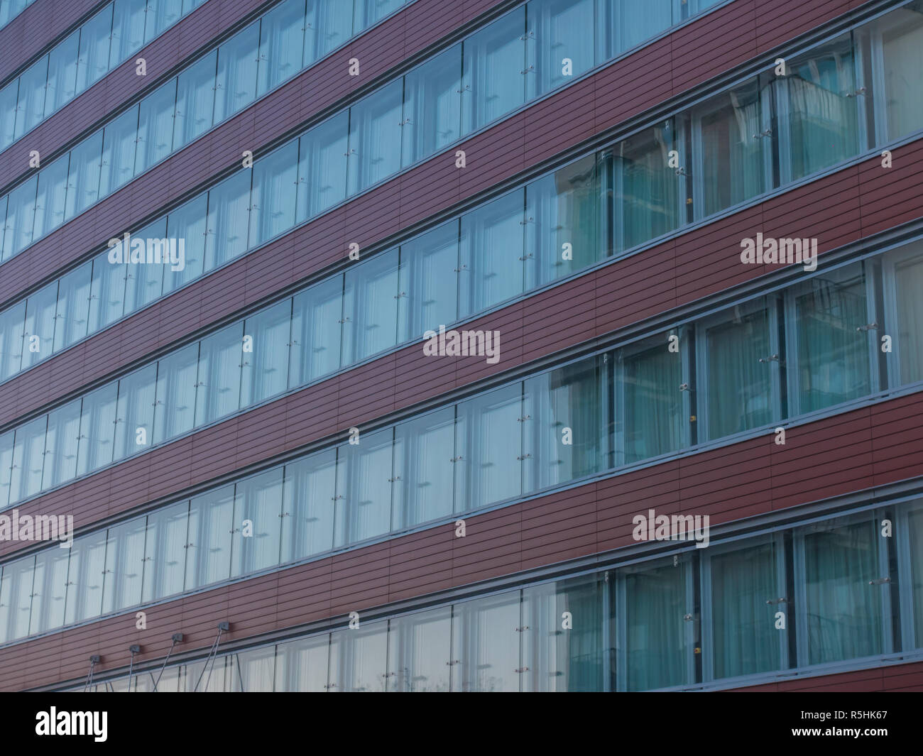 Modern architecture closeup windows see from bottom in perspective with ...