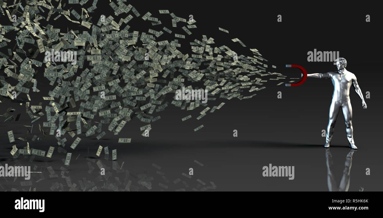 Magnet pulling money hi-res stock photography and images - Alamy