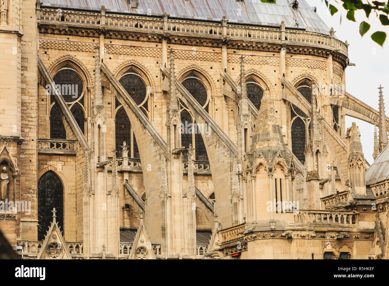 Detail of the architecture of Notre-Dame Cathedral Stock Photo - Alamy