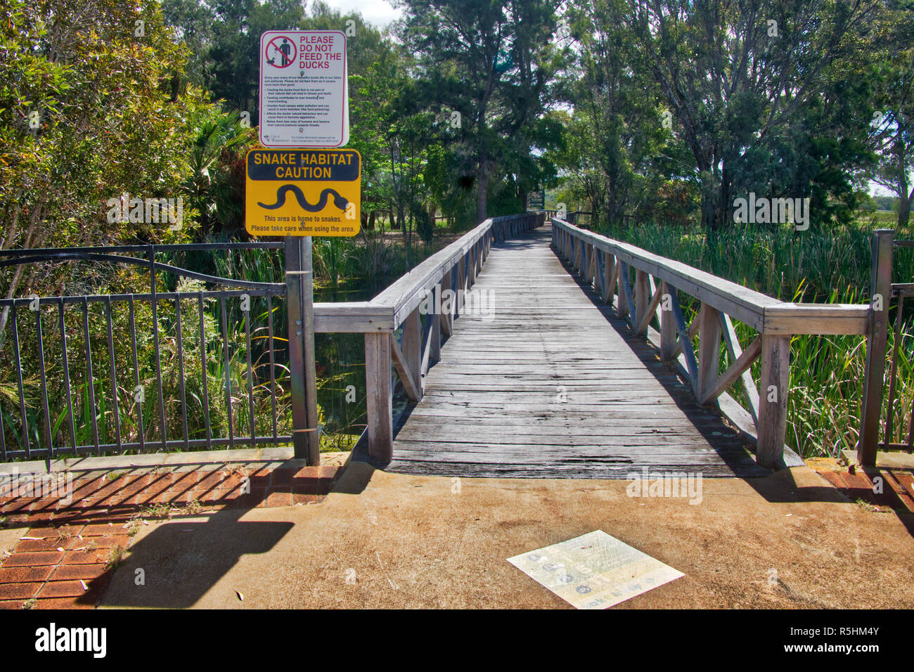 Snakes scare unwanted tourists from Studmaster park Stock Photo - Alamy