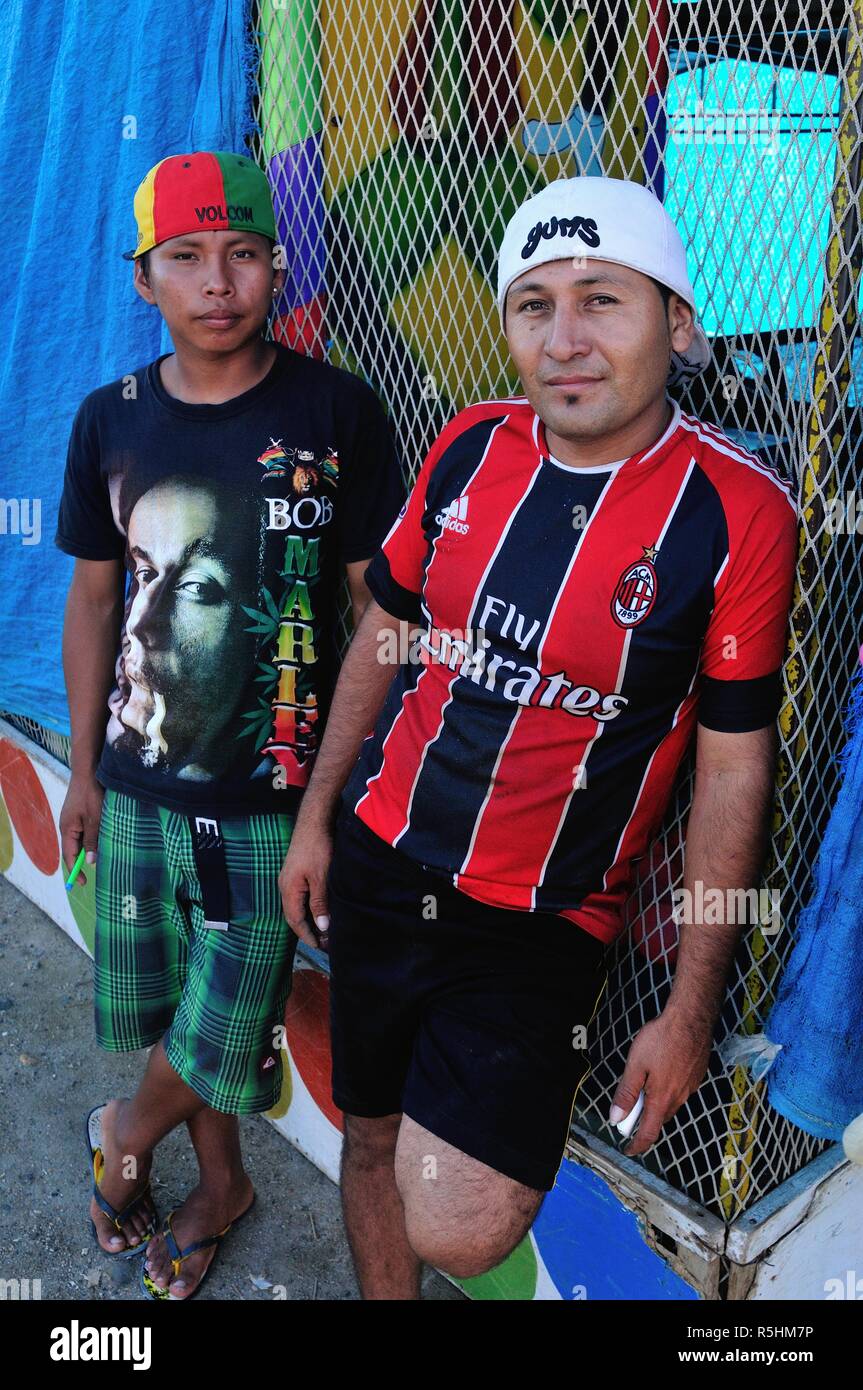 Amusement Park workers in PUERTO PIZARRO . Department of Tumbes .PERU ...