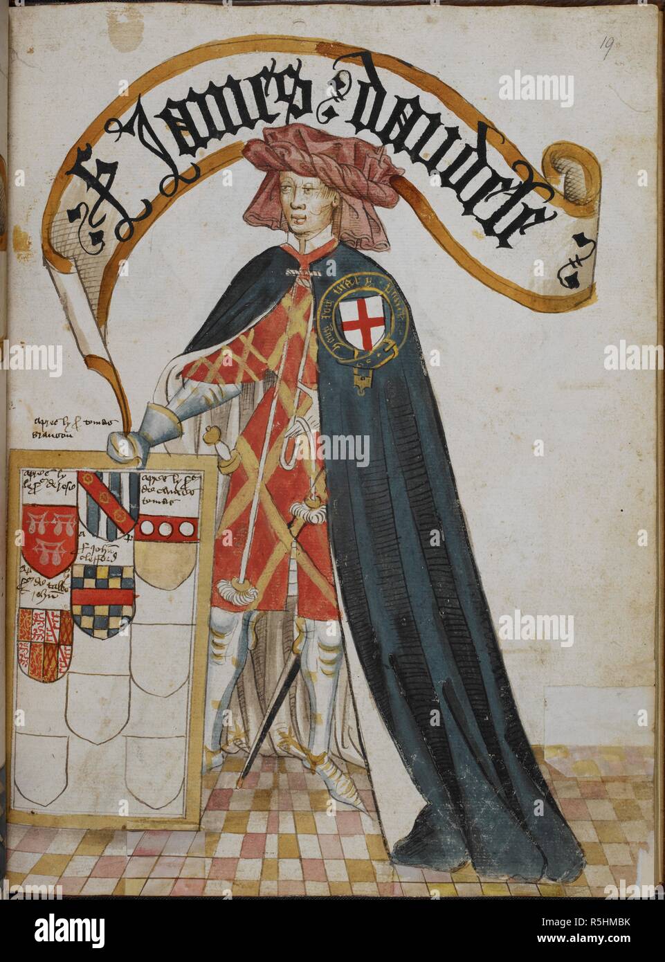 Sir James Dandele, of the Order of the Garter, wearing a blue Garter ...
