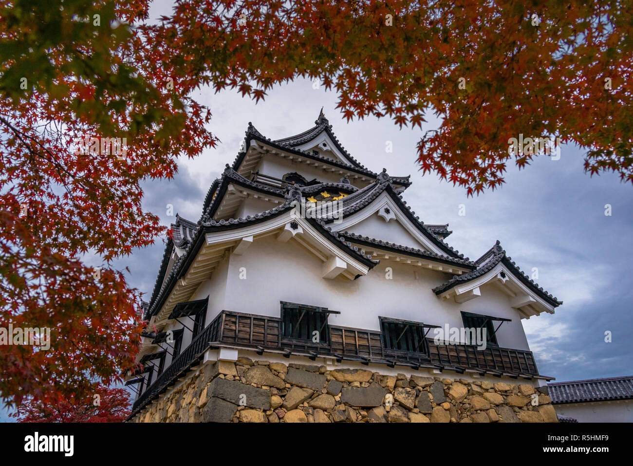 Autumn at Hikone Castle. Hikone castle is 1 of 12 original castles in ...