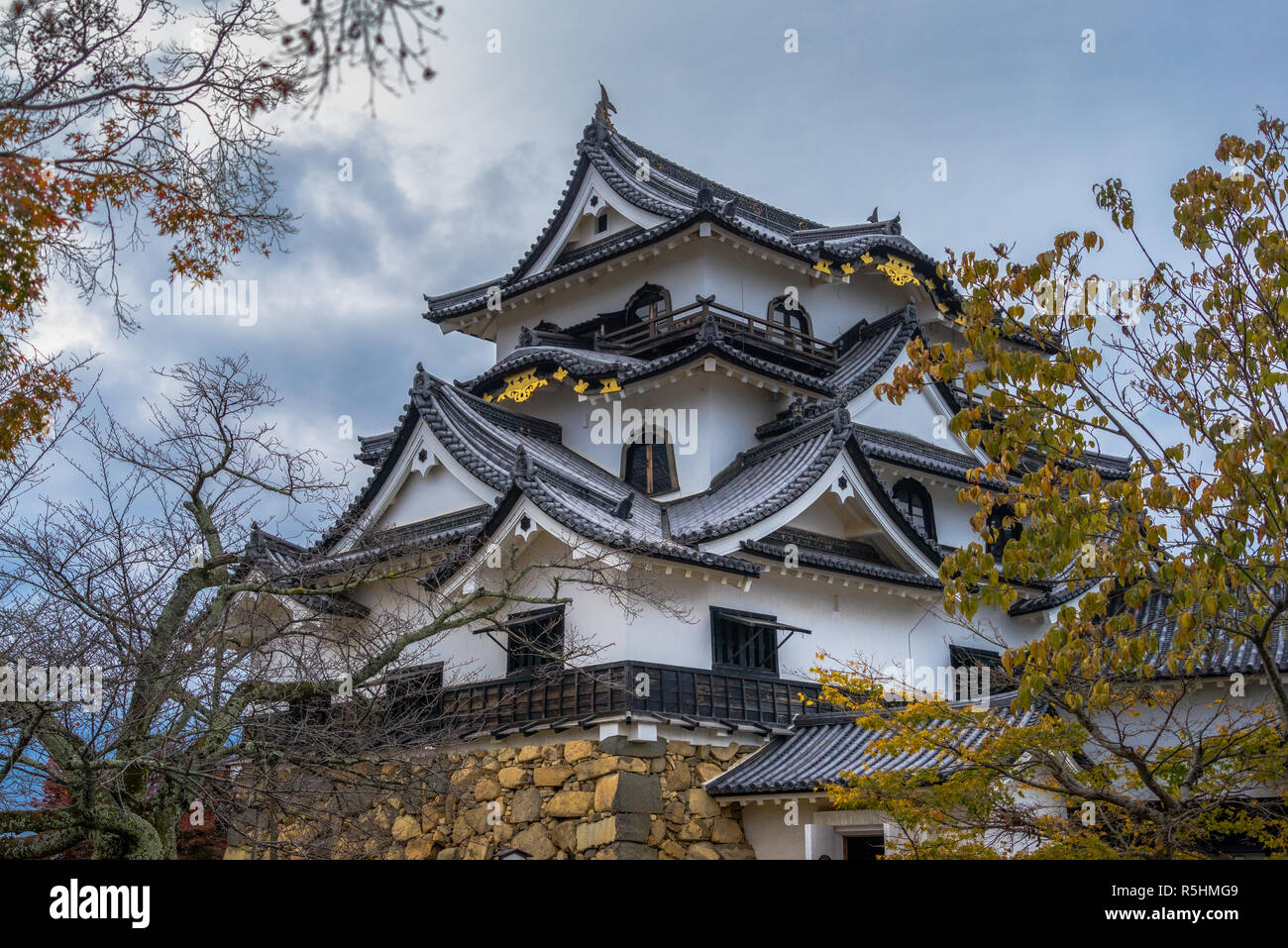 Autumn at Hikone Castle. Hikone castle is 1 of 12 original castles in ...