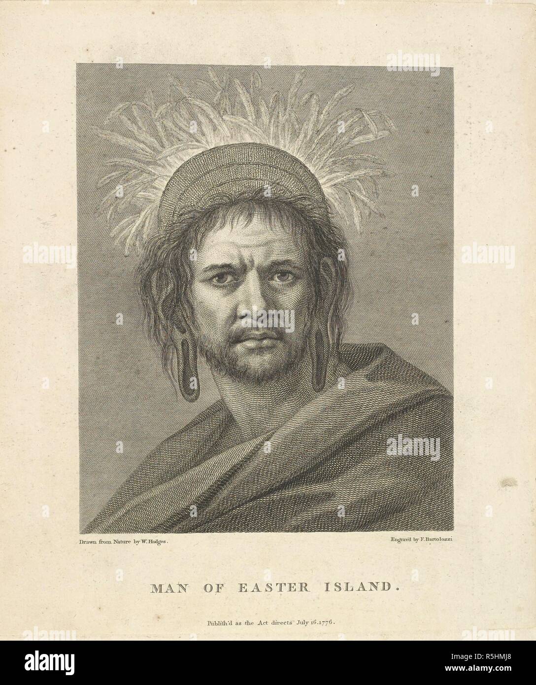 Man of Easter island. Drawn from nature by William Hodges and engraved ...