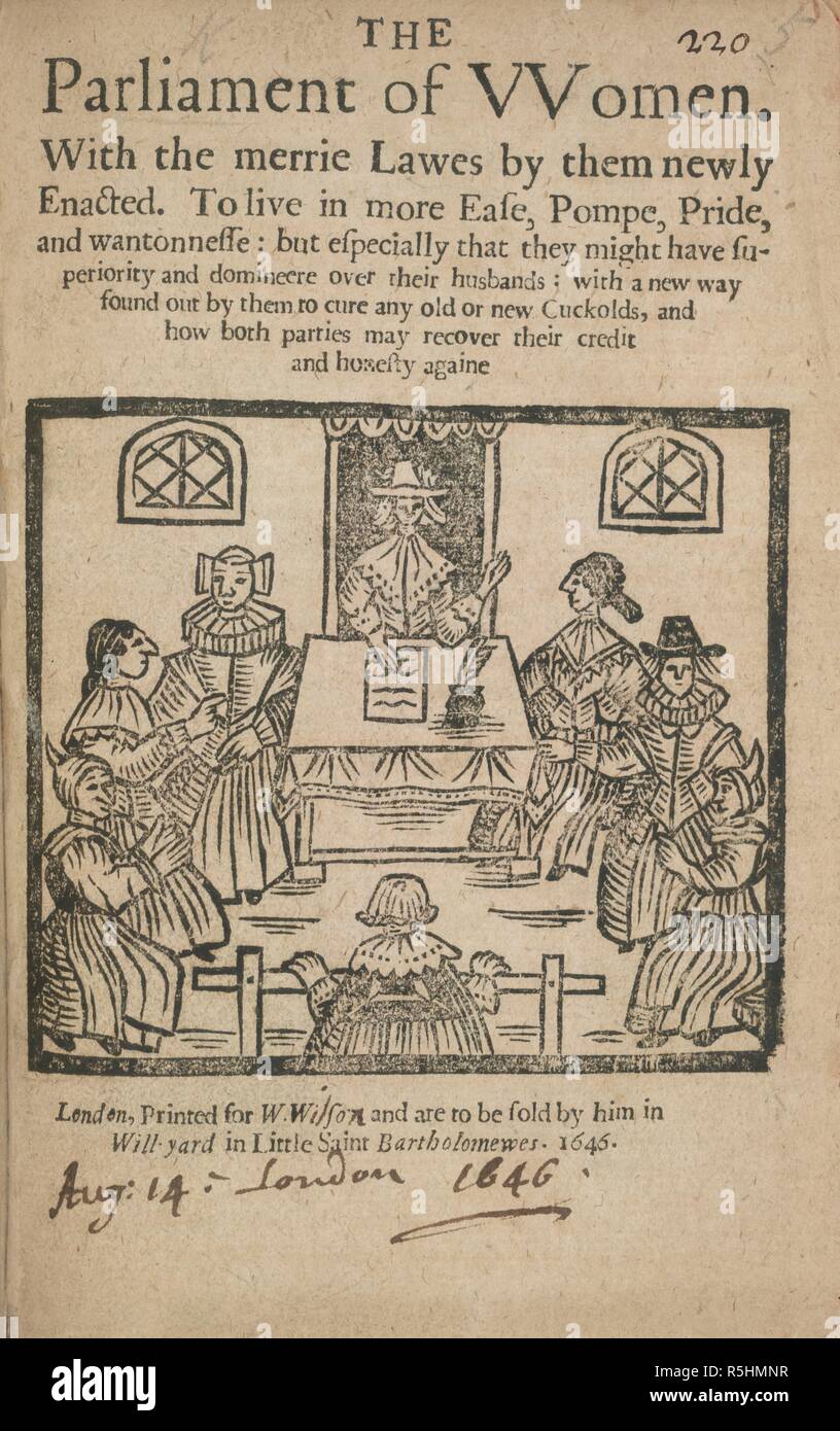 Illustrated title page of 'The Parliament of Women'. The Parliament of ...