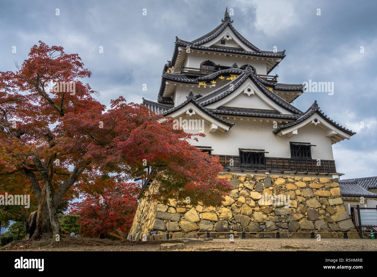 Autumn at Hikone Castle. Hikone castle is 1 of 12 original castles in ...