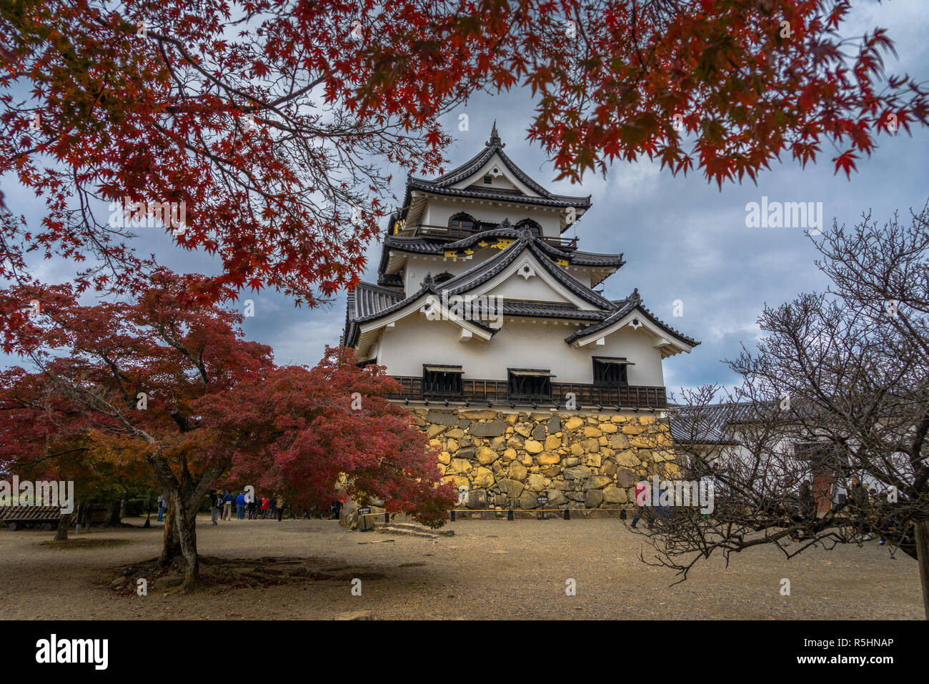 Autumn at Hikone Castle. Hikone castle is 1 of 12 original castles in ...