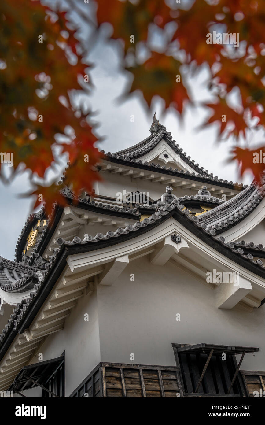 Autumn at Hikone Castle. Hikone castle is 1 of 12 original castles in ...