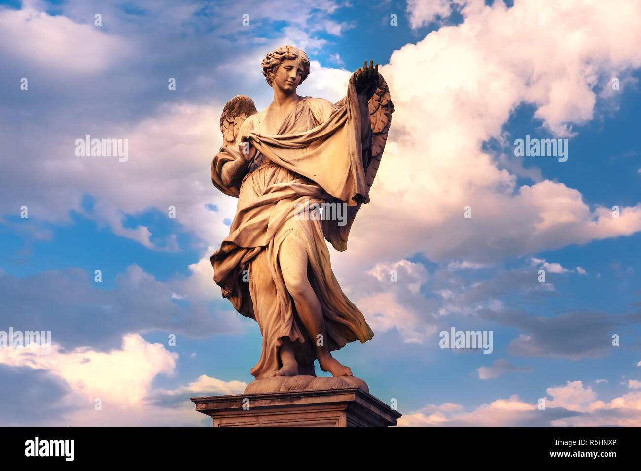 Statue of Angel on Saint Angel Bridge, Rome, Italy Stock Photo - Alamy