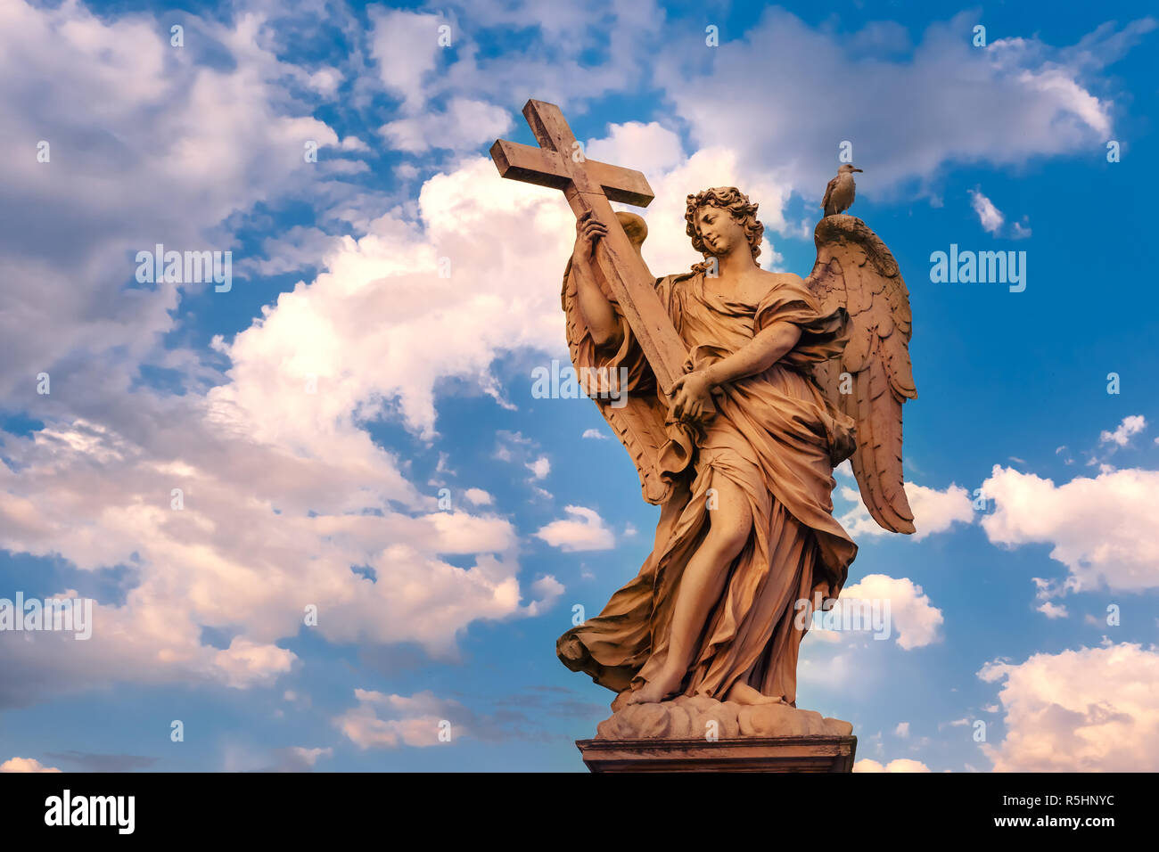 Statue of Angel on Saint Angel Bridge, Rome, Italy Stock Photo - Alamy